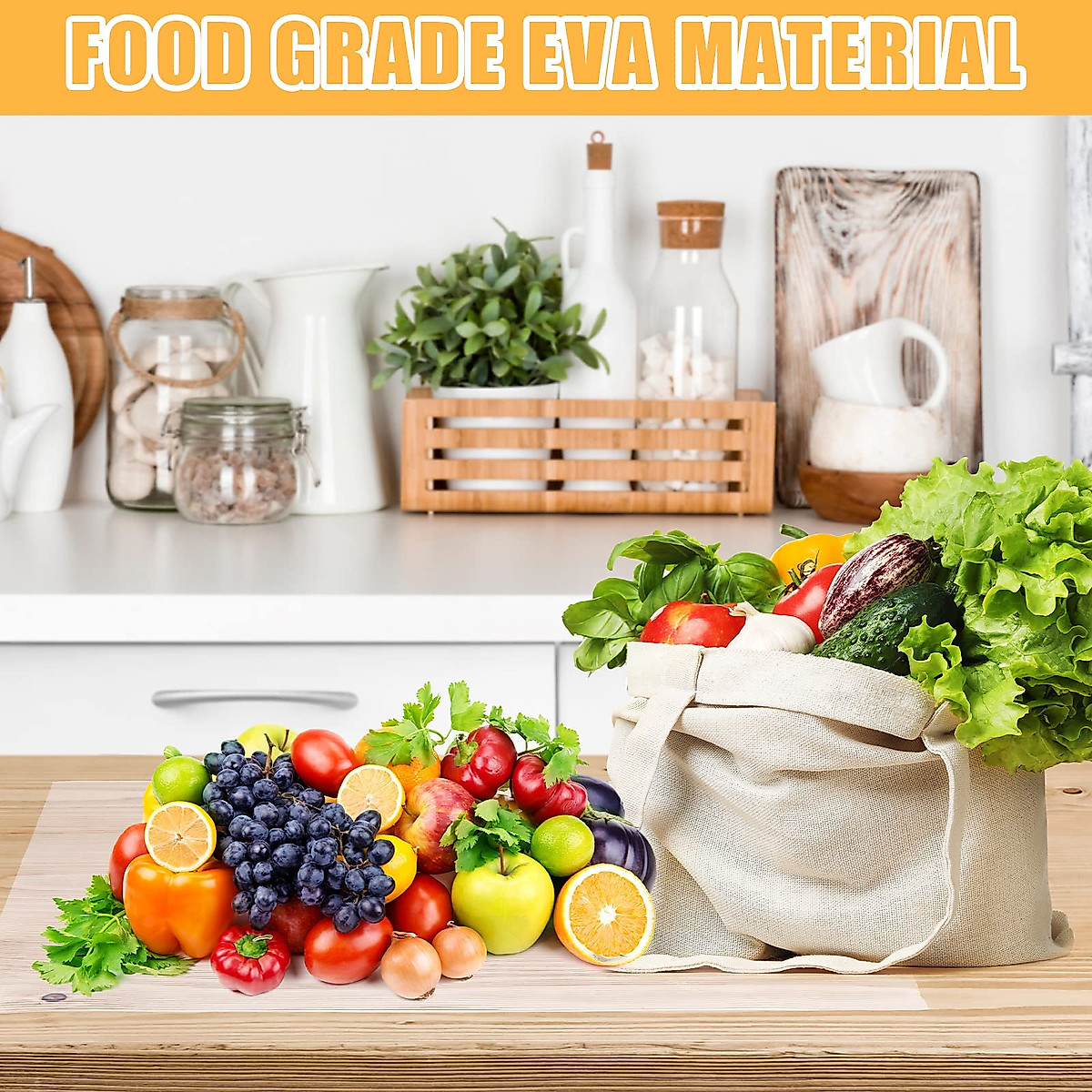 2 Rolls Non-Slip Shelf Liner Non Adhesive Cabinet Liners 18 Inch x 16.4 ft EVA Kitchen Liner Drawers Shelf Liner Washable Oil-Proof for Kitchen Cabinet, Shelves, Refrigerator, Storage, Desks