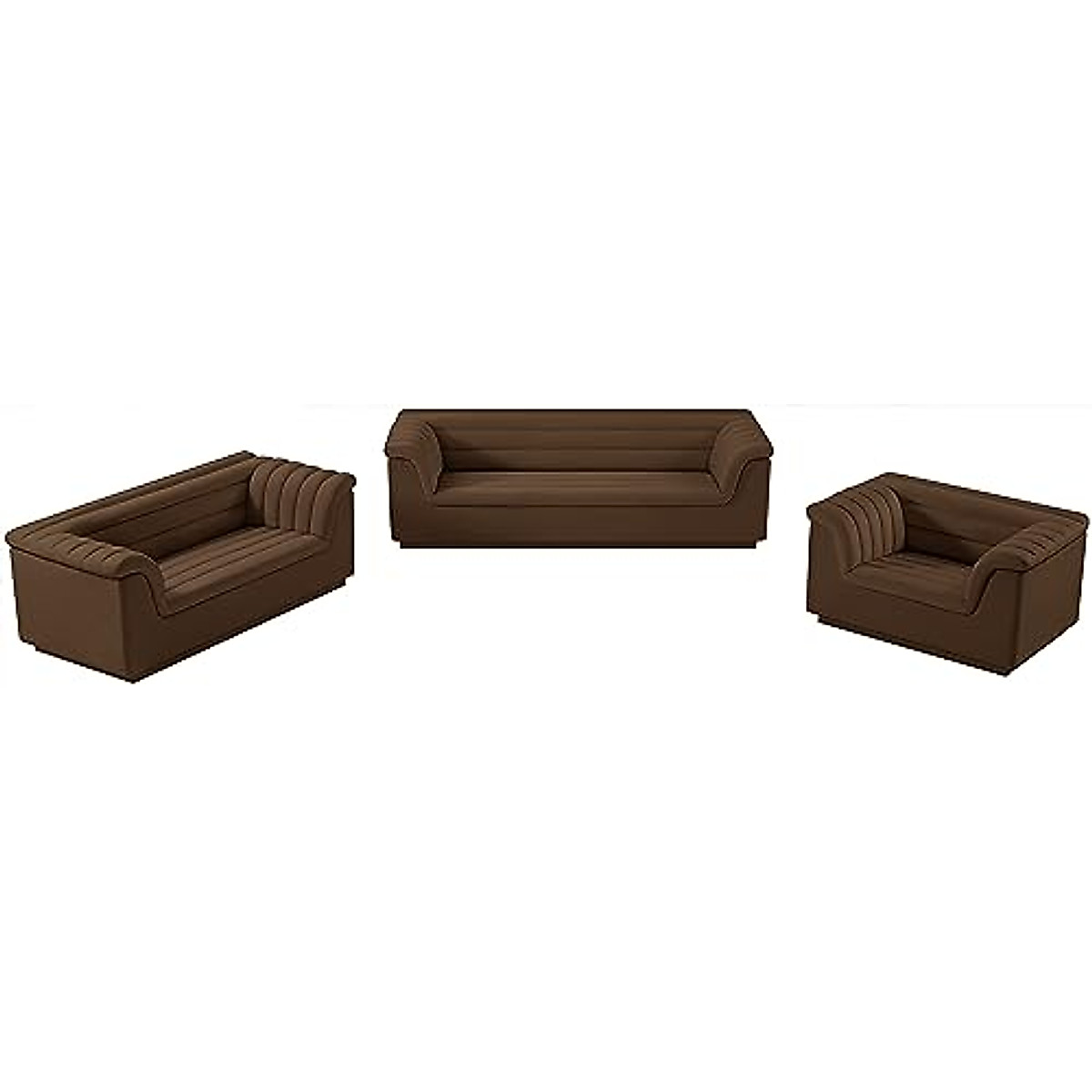 Meridian Furniture 192Brown-S Cascade Collection Modern | Contemporary Velvet Upholstered Sofa with Soft Brown Velvet Fabric, Deep Channel Tufting, Curved Arms, 94" W x 34" D x 28" H, Brown