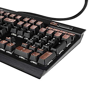 Skinit Decal Skin Compatible with K95 RGB Platinum Mechanical Gaming Keyboard - Skinit Originally Designed Rose Gold and Black Marble Design