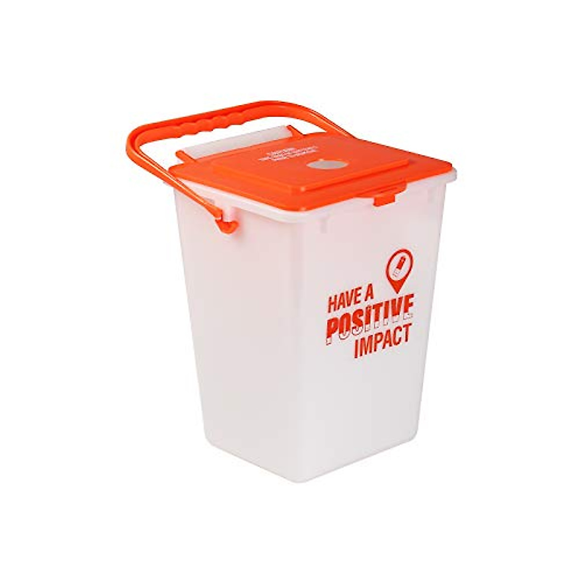 Busch Systems 5 Pack Battery Recycler - Indoor E-Waste Recycling Bin - Orange/Natural