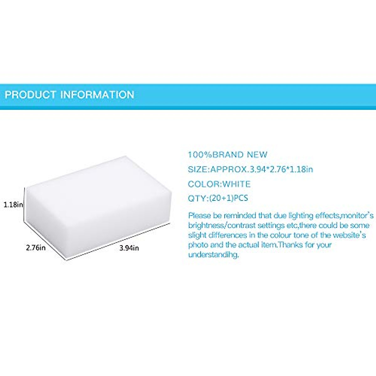 Dr.WOW 21 Pack Extra Thick Magic Sponge, Melamine Sponge - 2X Thicken 2X Long Lasting Cleaning,Eraser Sponge in Kitchen Air Fryers, Bathroom, Office Work Well