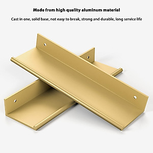 Peaha 10 Pack Kitchen Cabinet Handles 3 inch Matte Gold Pulls for Dresser Drawers Brushed Brass Door Edge Finger Pull Hardware