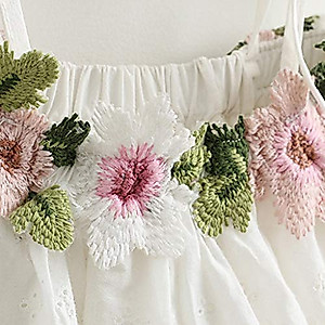 Baby Toddler Girls Summer Shorts Sets for 2-7 Years Old Kids Embroidery T-Shirt and Denim Shorts Outfits Clothes (6-7 Years Old, White)