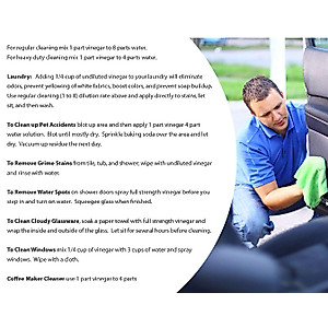 Energen of Carolina 45 Percent White Vinegar, 450 Grain Vinegar Concentrate, 1 Gallon of Natural Concentrated Industrial Vinegar, 1 Gallon (128 Fl oz )