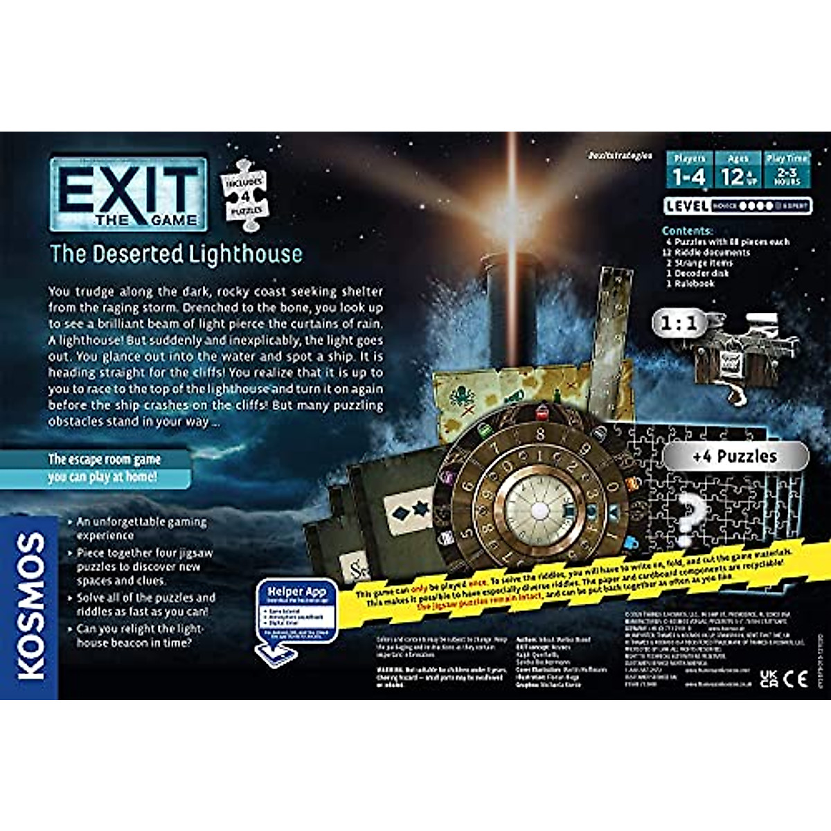 EXIT: The Deserted Lighthouse (With Jigsaw Puzzle) | Exit: The Game - A Kosmos Game | Family-Friendly, Jigsaw Puzzle-Based at-Home Escape Room Experience for 1 to 4 Players, Ages 12+