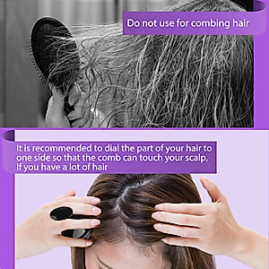 Scalp Scrubber Massager Upgraded Hair Shampoo Brush with 2 Different Lengths of Silicone Bristles, Wet Dry Hair Scalp Brush for Stress Relax Remove Dandruff Head Blood Circulation (Purple & Black)