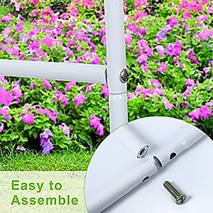 Garden Arch Trellis for Climbing Plants Outdoor Weddings Arch Metal Trellis Arch Garden Arbor (White)