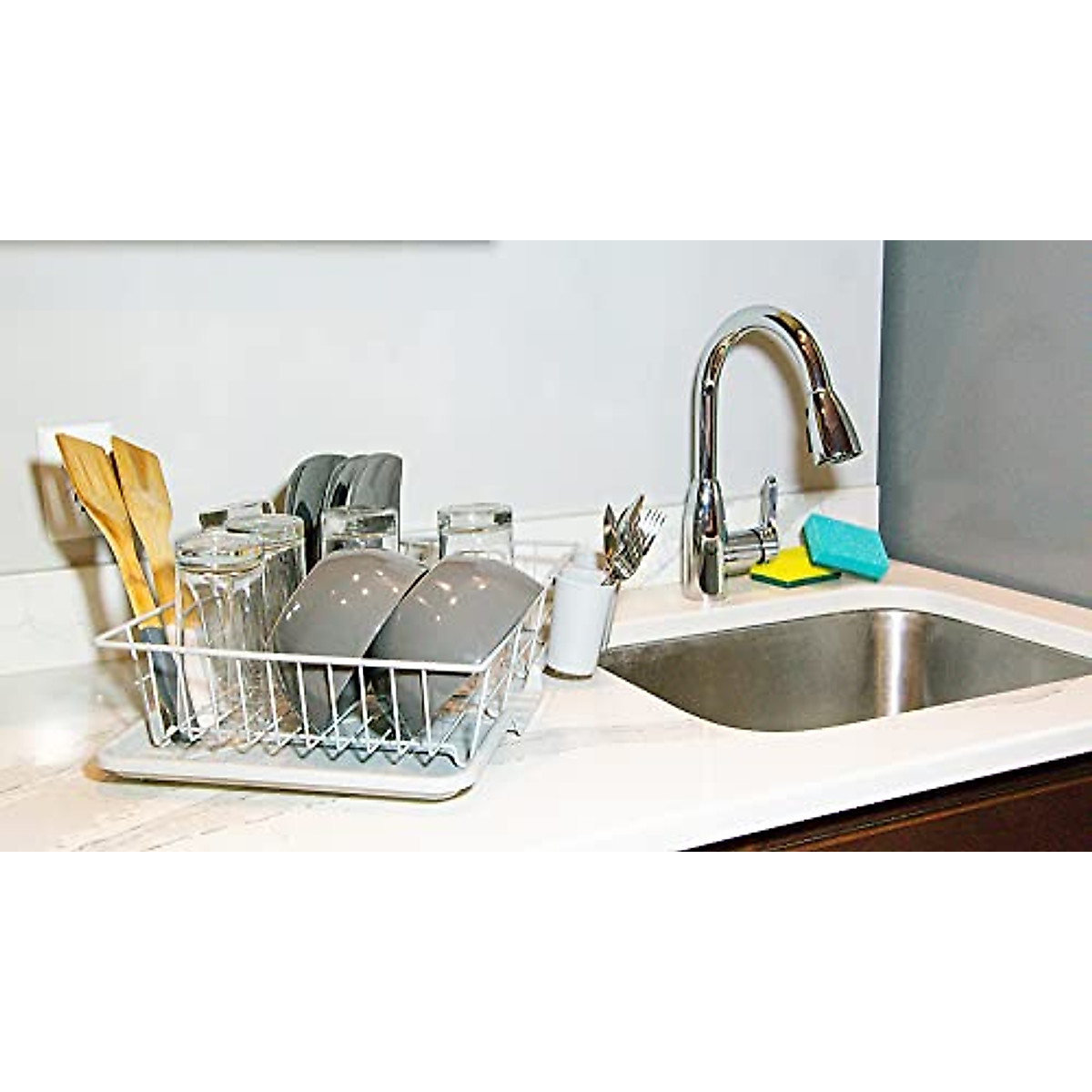 3 Pc Grey Dish Drying Rack Set | Dish Rack | Sink Drying Rack | Dish Drainer | Sink Dish Rack (Matt Grey)