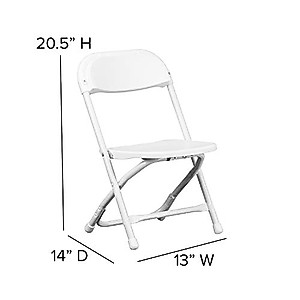 Flash Furniture Timmy 10 Pack Kids White Plastic Folding Chair
