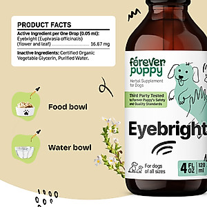 Eyebright Supplements for Dogs - Eye Health Tincture w/Eyebright Herb - Pet Supplement for Soothing Eyes Irritation - Liquid Eye Support Vitamins & Supplements for All Breeds & Sizes - 4 oz