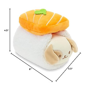 Anirollz Stuffed Animal Plush Toy – Small Sushi Food Theme Outfitz Plush Doll | Soft, Squishy, Warm, Cute, Comfort, Safe | Birthday Gift Pillow with Puppy Dog in Salmon Sushi 6" Puppiroll
