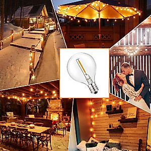 VMANOO Outdoor String Lights 75Ft Patio Lighting 75 G40 LED Bulbs Waterproof for Outside Yard Gazebo Party Wedding Tents Porch Garden Bistro Pergola Backyard Deck Hanging Indoor Balcony Decor Lights