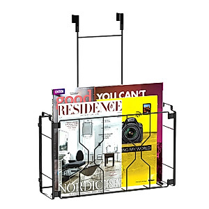 2 Pack- Simple Trending Over the Door/Wall Mount Cabinet Door Organizer Holder in Kitchen or Pantry for Cutting Board, Aluminum Foil, Cleaning Supplies, Black