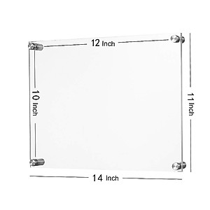 Meetu Acrylic 11x14 Frame -Inner 10x12 Picture Frame -Wall Mount Photo Frame Use As Family Picture Frame, Baby Photo Frame, Document Frame, Art Frames -Create Supper Clear Floating Look
