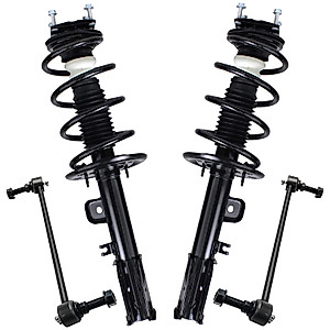 Detroit Axle - Front Struts Sway Bars for FWD 2011 2012 2013 Ford Explorer Complete 2 Struts with Coil Spring 2 Front Sway Bar Links Replacement Quick Install Ready Struts Shocks Assembly