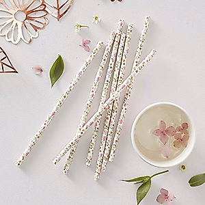 Ginger Ray Ditsy Floral Decorative Party Paper Straws 25 Pack