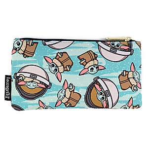 Loungefly Star Wars Baby Yoda All Over Pattern Print Coin Cosmetic Bag Pouch