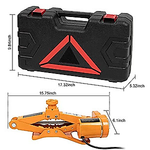 BEETRO 3 Ton Electric Car Jack 12V Car Scissor Jack for Car Sedan and SUV, Portable Electric Jack for Tire Replacement