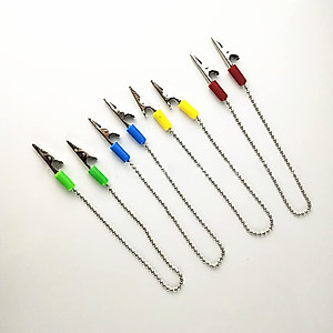 ccHuDE 4 Pcs Metal Napkin Clips Napkin Neck Chain Clip Flexible Bib Holder Clips Dental Bib Clips Napkin Chain Clips Napkin Lanyard with Clips for Dining