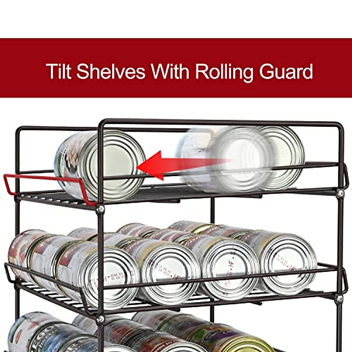 2 Pack- SUFAUY Can Rack Organizer, Stackable Can Storage Dispenser Holds up to 72 Cans for Kitchen Cabinet or Pantry, Bronze
