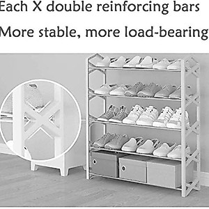 JAHH Black Shoe Rack, Simple Assembly Plastic Removable Shoe Cabinet, Home Door Storage Shoe Rack
