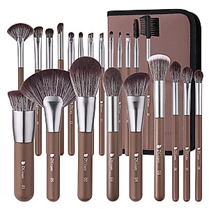 DUcare Makeup Brushes Professional with Bag 22Pcs Makeup Brush Set Premium Synthetic Kabuki Foundation Blending Brush Face Powder Blush Concealers Eye Shadows with Case