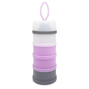 LADISO Baby Formula Dispenser, Formula Container, BPA Free, 4 Layers, Baby Feeding Travel Storage Container, Portable Milk Powder Dispenser Container, Non-Spill Stackable Baby Snack Storage Container