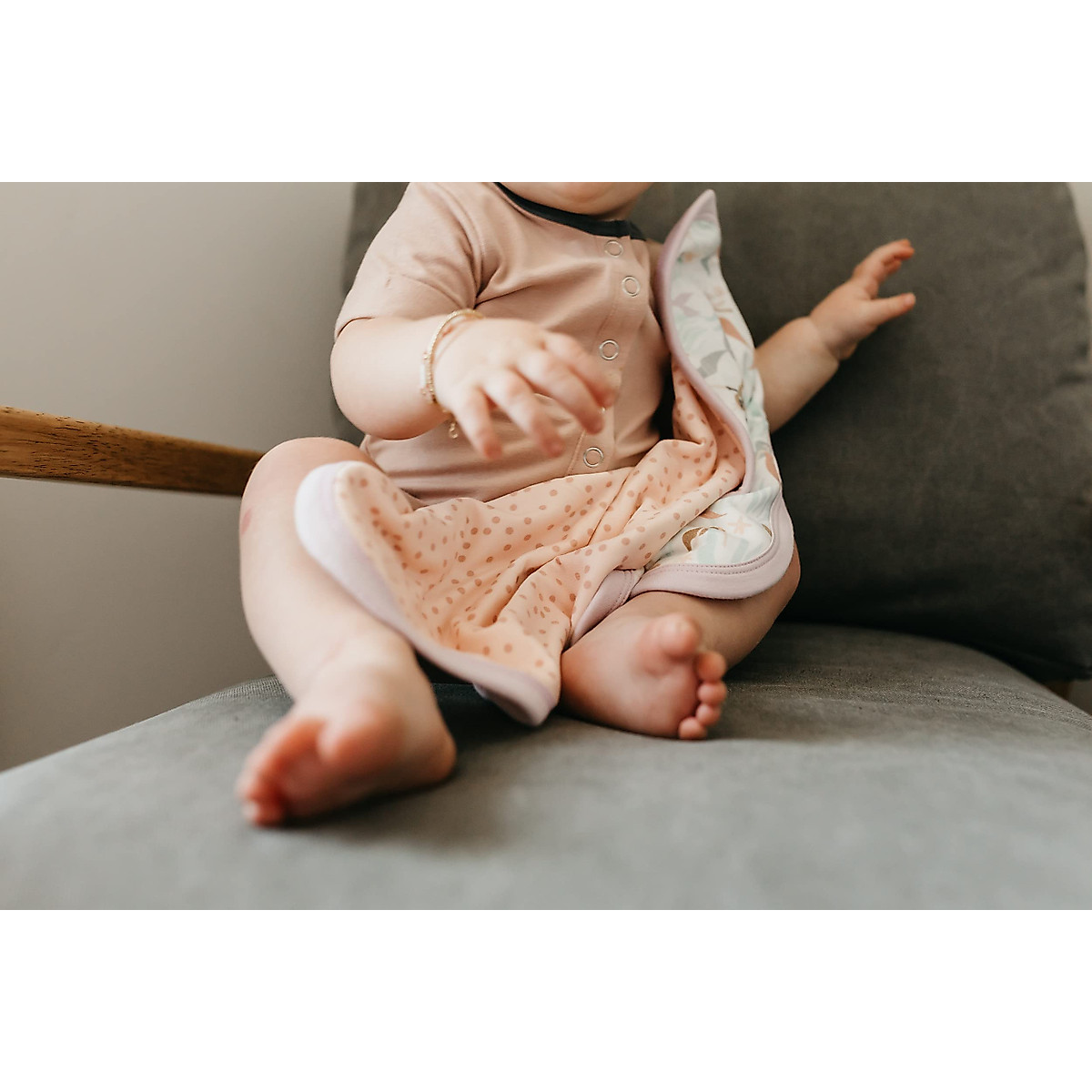 3-Layer Knit Security Blanket Set Sized 16" x 16" 2-Pack"Coral" by Copper Pearl