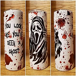 FAMKX 20oz Luminous Blanks Skinny Tumbler For Sublimation, Double Wall Stainless Steel Straight Insulated Vacuum Slim Travel Mug Glow in the dark (Green)