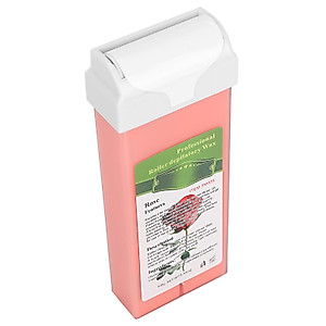 Roll-on Wax Cartridge Body Leg Chest Arm Bikini Armpit Hair Removal Wax Men Women Roller Depilatory Wax for Professional Salons and Home Self Waxing (100g)(Rose)