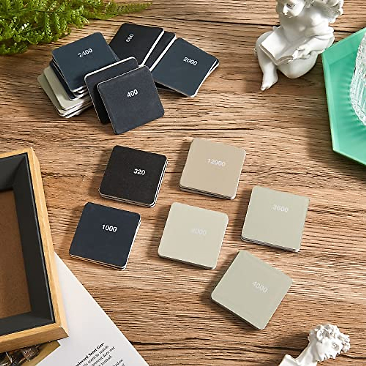 30 Pieces 2 x 2 Inch Sanding Pads Padded Sanding Pads Polishing Soft Mess Pen Sanding Kit Double-sided Grits for Plastic Sanding Acrylic Materials