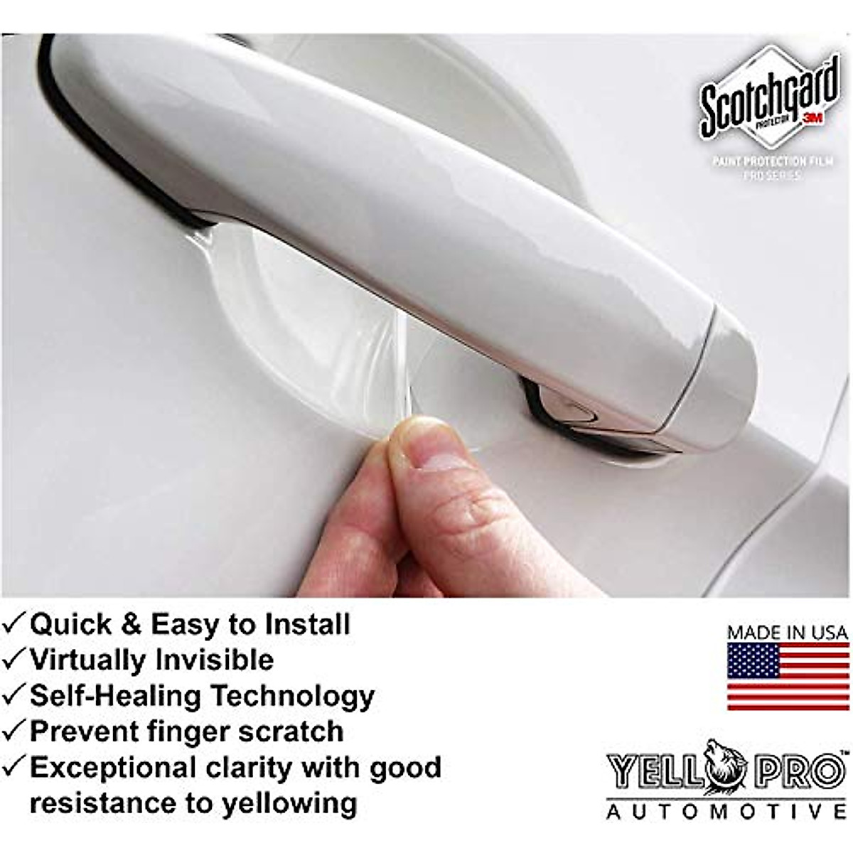 YelloPro Custom Fit Door Handle Cup 3M Anti Scratch Clear Bra Paint Protector Film for 2017 2018 2019 2020 2021 Jeep Grand Cherokee Laredo E Limited Trailhawk Overland Altitude 75th Anniv SUV