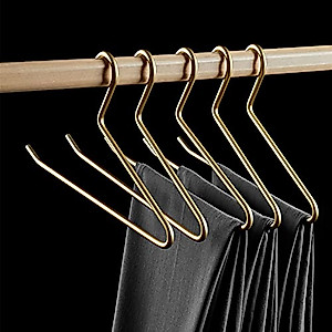 ZWJPJL 5pcs Aluminum Alloy Trousers Hangers Household Clothes Organizer Wardrobe Space Saving Pants Storage Hanger Trousers Drying Rack,Gold