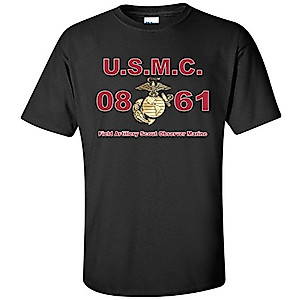 United States Marine Corps MOS 0861 Field Artillery Scout Observer Marine T-Shirt Black