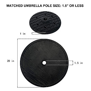 Sundale Outdoor Adjustable Umbrella Table, Portable Round Table Tray with Umbrella Hole, for Beach Patio Garden Poolside 20in Dia