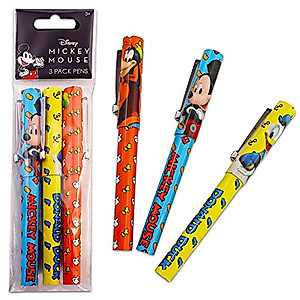 Disney Mickey Mouse Pen Set ~ Bundle Includes Three Mickey Gel Pens, Bookmark, and Stickers (Mickey Mouse Office Supplies)