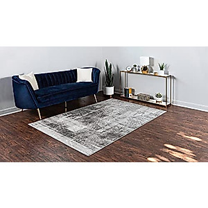 Unique Loom Sofia Collection Area Rug - Rainier (9' x 12' 2", Dark Gray/ Gray)