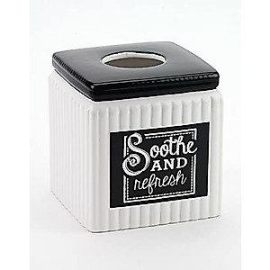 Avanti Linens Bundle: 6 Items: Ceramic Basket, Tissue, Lotion, Toothbrush, Tumbler and Soap Dish, Chalk It Up