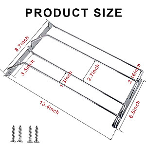 Newthinking Wine Glass Rack Under Cabinet, Stainless Steel Stemware Rack Hanging Stemware Holder for Cabinet Kitchen Bar (Double Row)