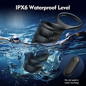 Vibrating Penis Sleeve Cock Ring - Enhancing Hardness & Long Lasting of Erections Sex Toys for Men, Male Vibrator with Remote Control 10 Stimulating Modes, Adult Sex Toys for Men or Couple