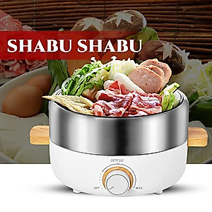 Sonya High End Multi-Functional Non Stick 3 L Electric Shabu shabu Hot Pot 4-in-1 Super Cooker, Bonus BBQ Grill Pan SYHP-2B