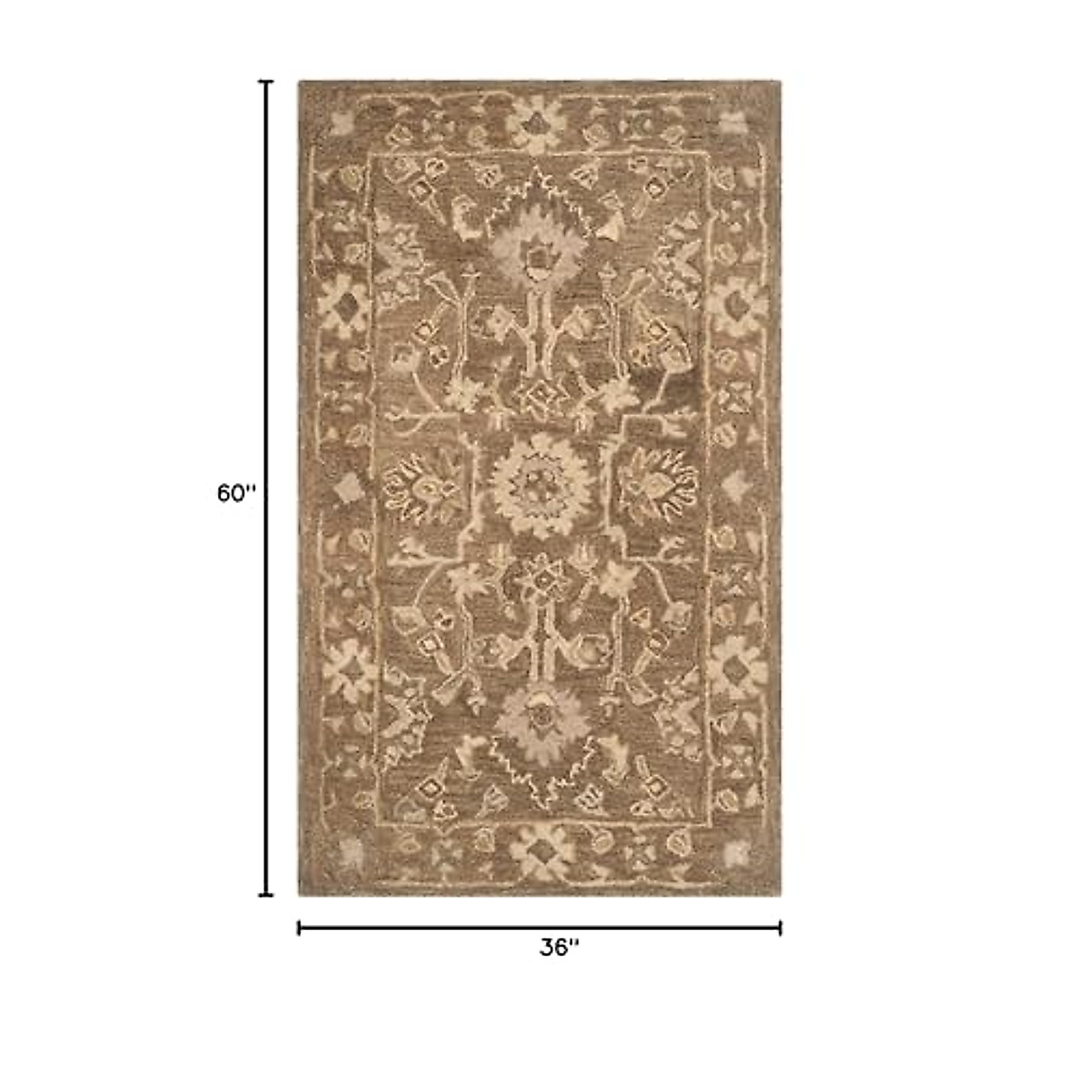 SAFAVIEH Anatolia Collection Accent Rug - 3' x 5', Grey & Dark Grey, Handmade Traditional Oriental Wool, Ideal for High Traffic Areas in Entryway, Living Room, Bedroom (AN585G)