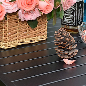 VICLLAX Outdoor Patio Swivel Bar Set, 3 Pieces Set Outdoor Patio Furniture, Metal Bistro Set, Patio Bar Height Table and Swivel Wicker Patio Bar Chairs, Brown Chairs