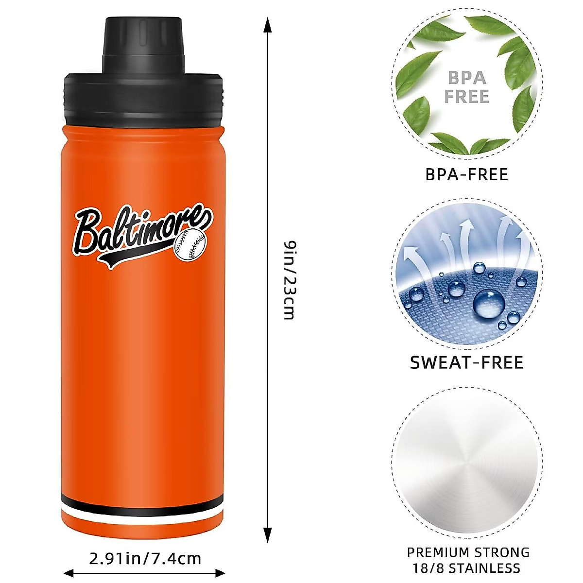 ANTKING Baltimore Tumbler Travel Mug Coffee Cup Custom Name Number for Men Women Youth Gifts