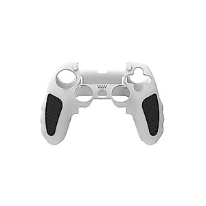 Anti-Slip Ergonomic Silicone Cover Case for ps5 Edge Controller, Soft Rubber Protector Skin for ps5 Edge Wireless Controller with Thumb Grip Caps (White)