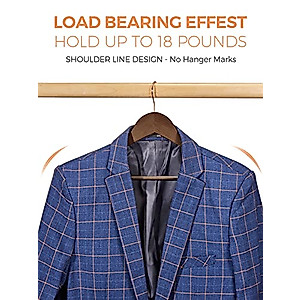 Smartor Wooden Hangers 20 Pack, Sturdy Coat Hangers for Closet, Quality Non Slip Hangers, Premium Heavy Duty Hangers, Durable Coat Hanger, Pants Hanger, Suit Hangers, with 360° Rotating Hook, Walnut