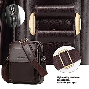 Leathario Men's Crossbody Bag Leather Shoulder bag For Men Messenger Sling Bag For Work Business Satchel Travel