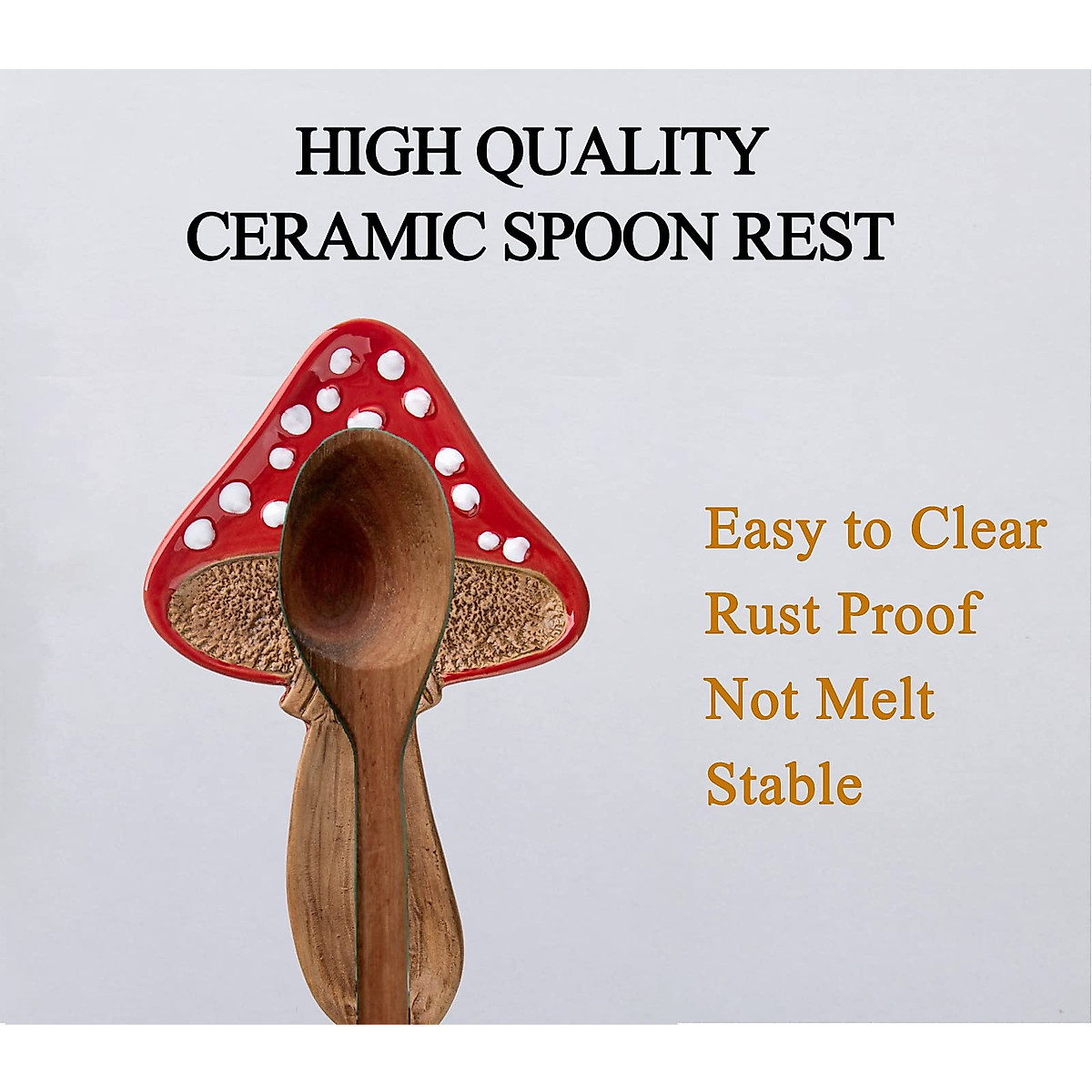Spoon Rest Spoon Holder For Stove Top Cute Mushroom Spoon Rest For Kitchen Counter Ceramic Spatula Holder Utensil Rest