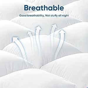 Mattress Topper Cal King Size, CYMULA Cooling Mattress Pad Cover for Bed Back Pain, Extra Thick Pillow top Down Alternative Overfilled Plush with 8-21 Inch Deep Pocket - 72"x84" White