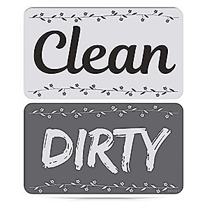 NoCry Dishwasher Magnet for Better Kitchen Organization; Double Sided Clean Dirty Magnet That’s Water Resistant, Reversible and Chic; Comes in Different Designs; Romantic